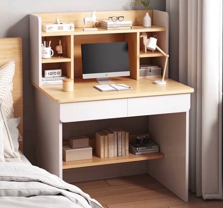 Computer desk bookshelf integrated simple home bedroom small student ...