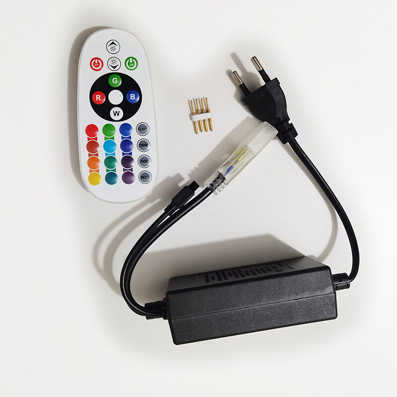 EU Power Plug RGB LED Strip 1000W IR Remote Controller 220V 16 Color ...