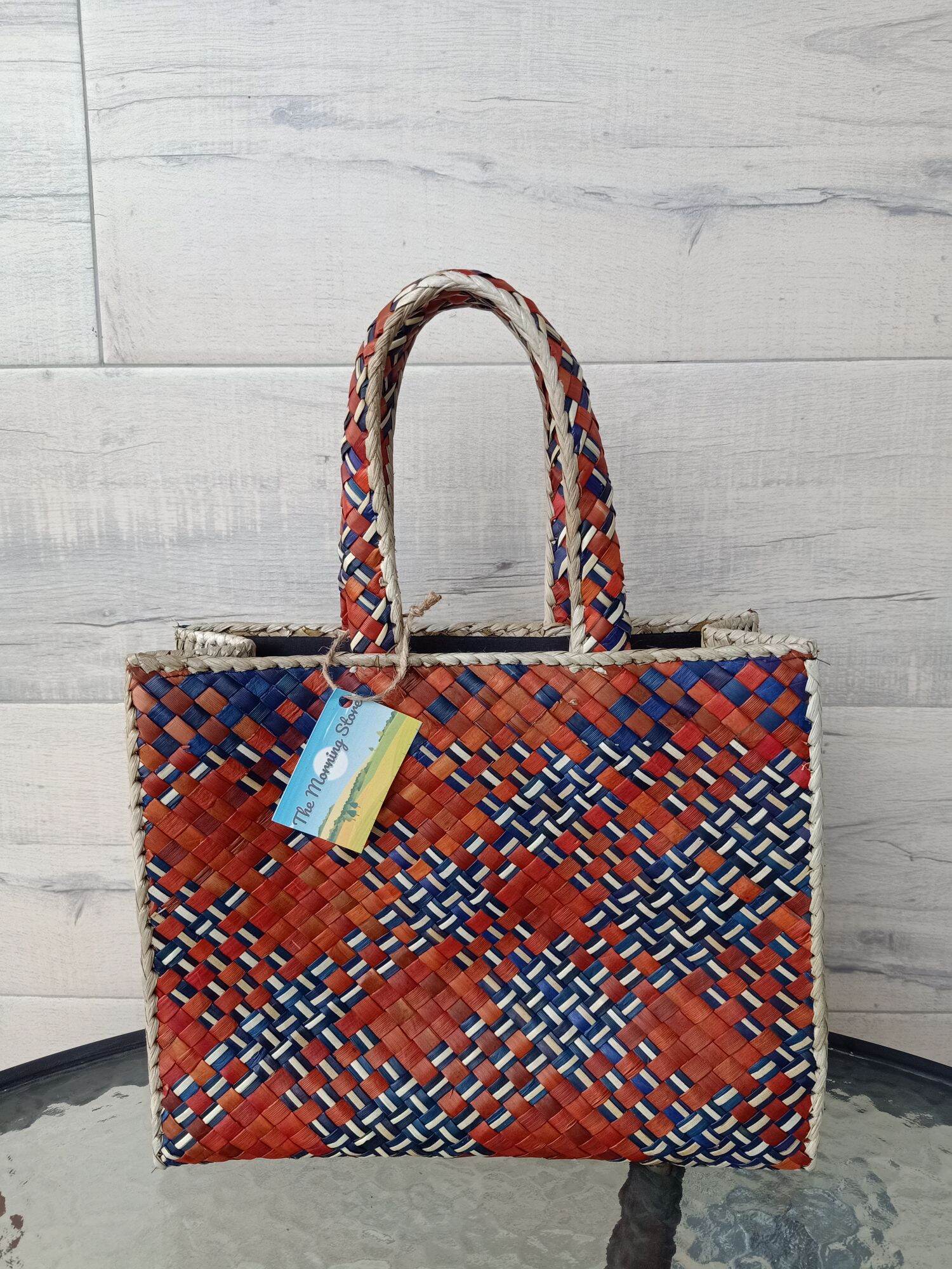 Modern Bayong Bag with Zipper Closure made from Pandan Leaves - Small ...