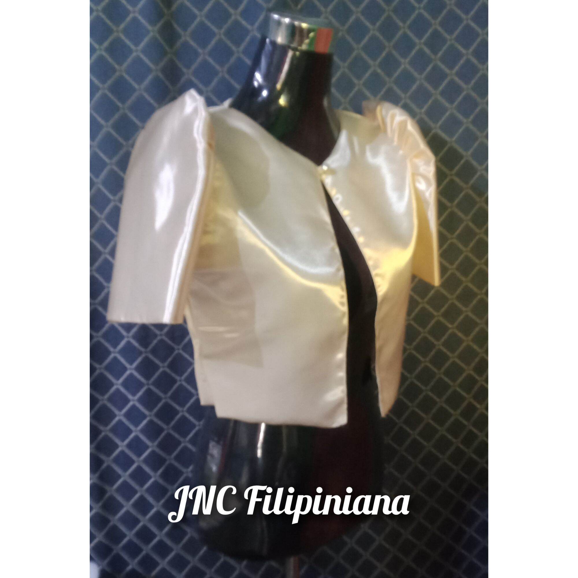 Modern Filipiniana Bolero long Satin light beige | Lazada PH
