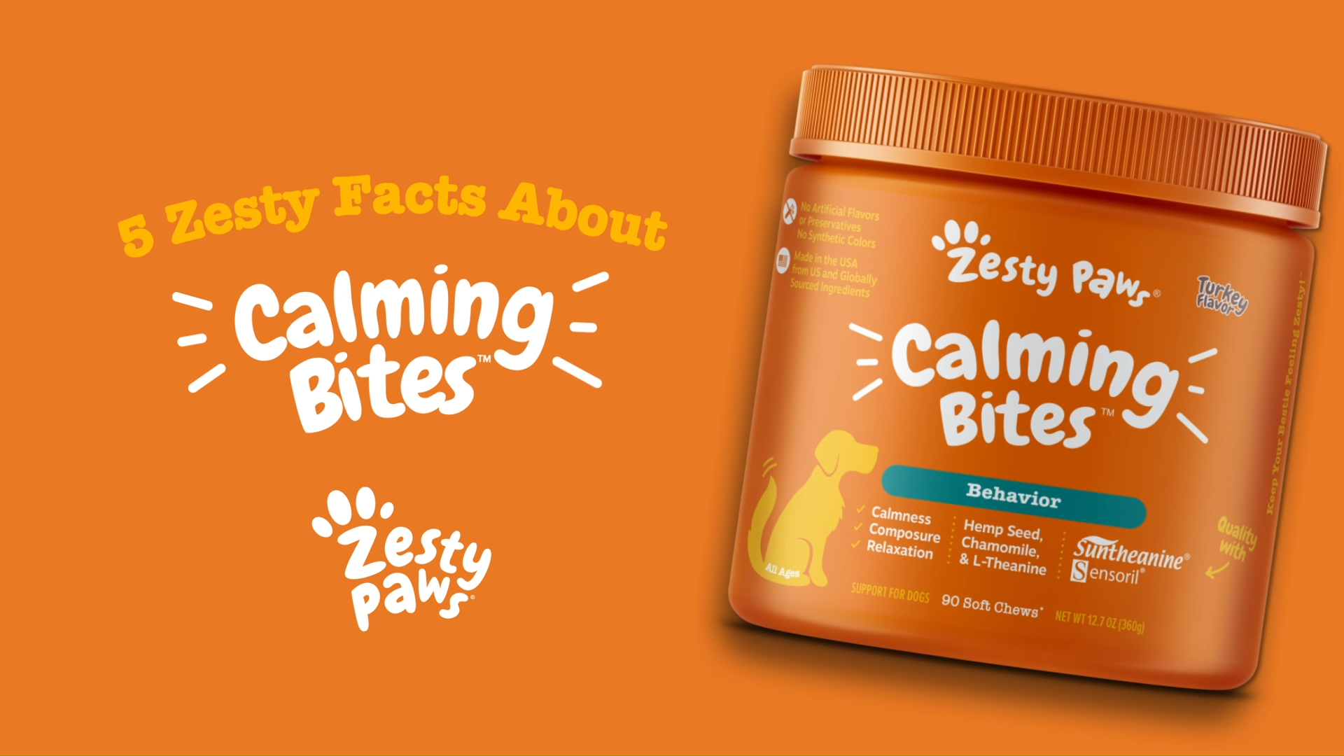 Zesty Paws Advanced Calming Bites With Suntheanine and Melatonin For ...