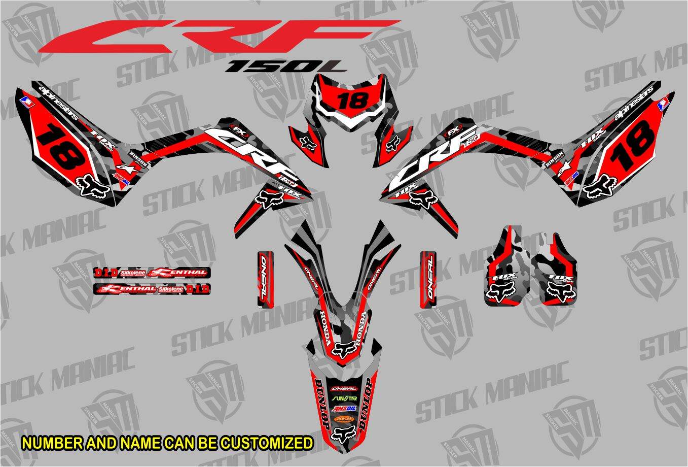 Honda crf 150L full body decals | Lazada PH
