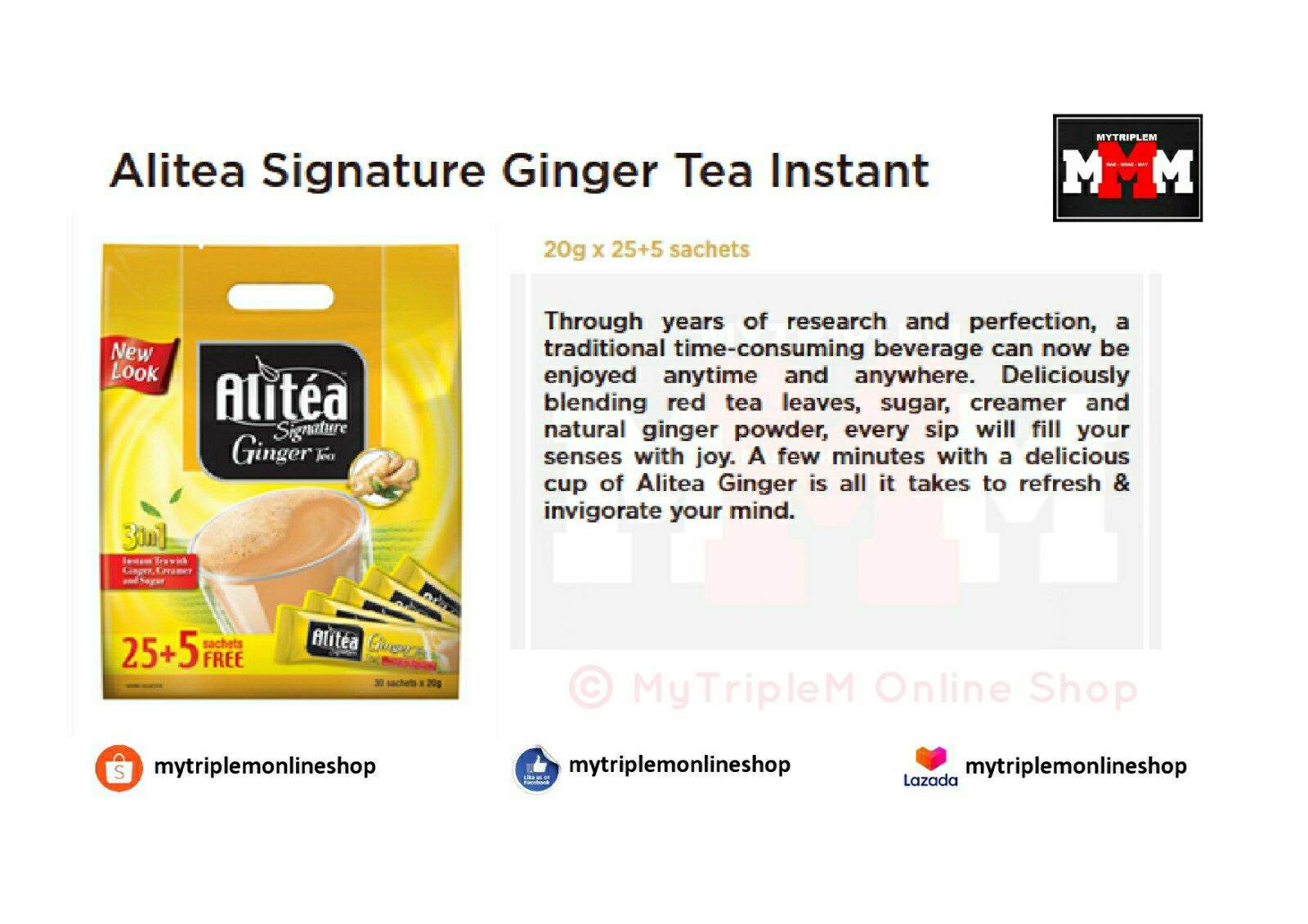 Alitea Signature 3 in 1 Ginger Tea (30 sachets) | Lazada PH