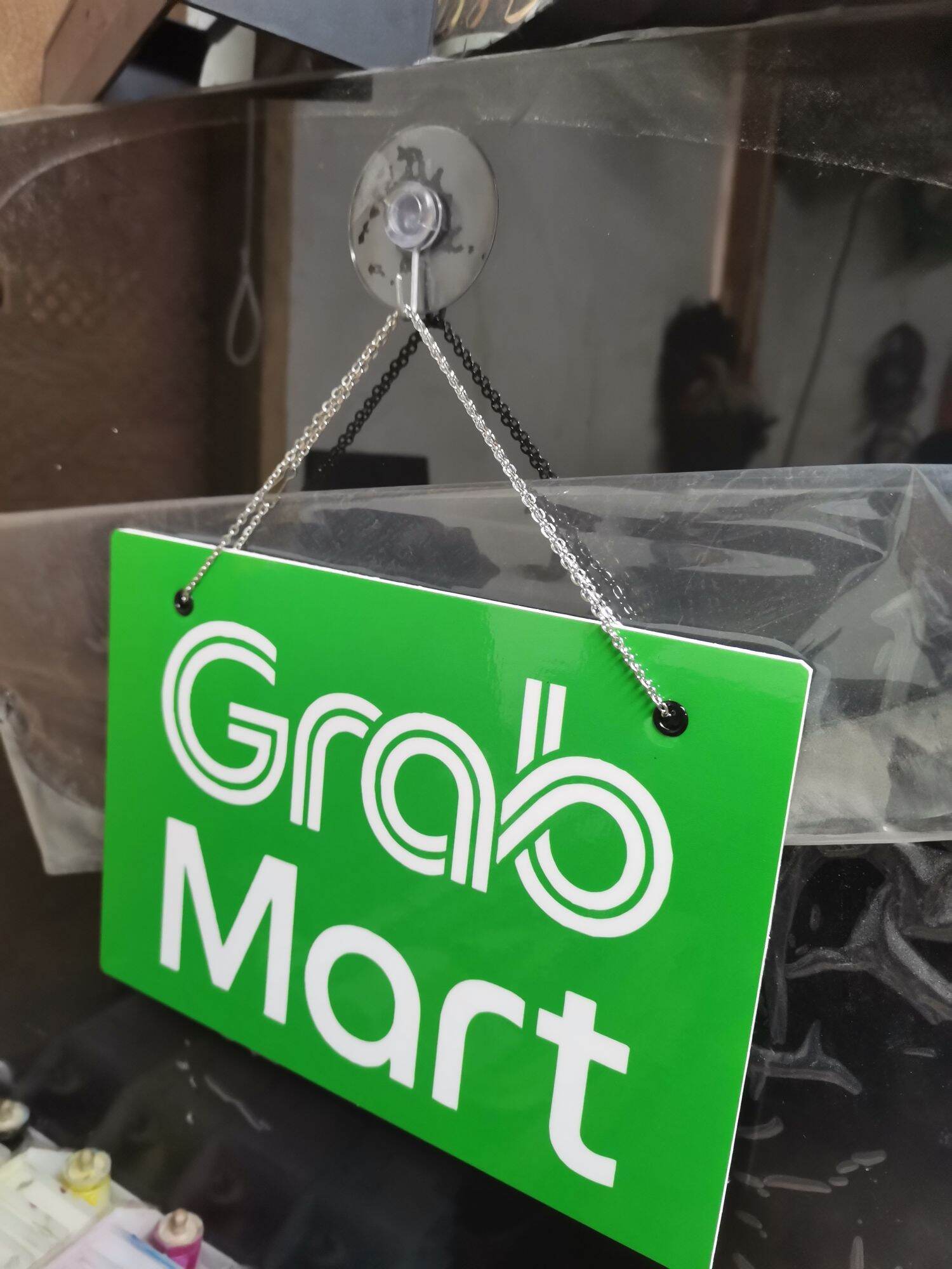 GRAB FOOD GRAB MART DOOR BANNER 7.8X5.5" | Lazada PH