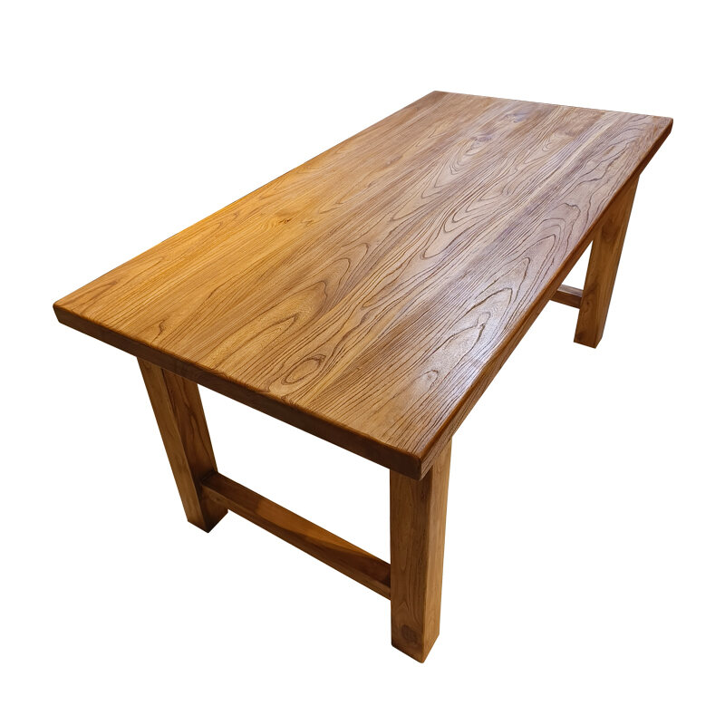 Old Elm Wood Large Board Table Solid Wood Log Long Table Rectangular ...