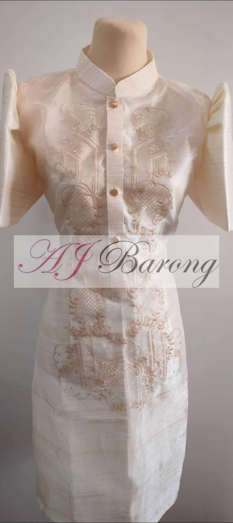 modern filipiniana dress emelda sleeve chinese collar | Lazada PH