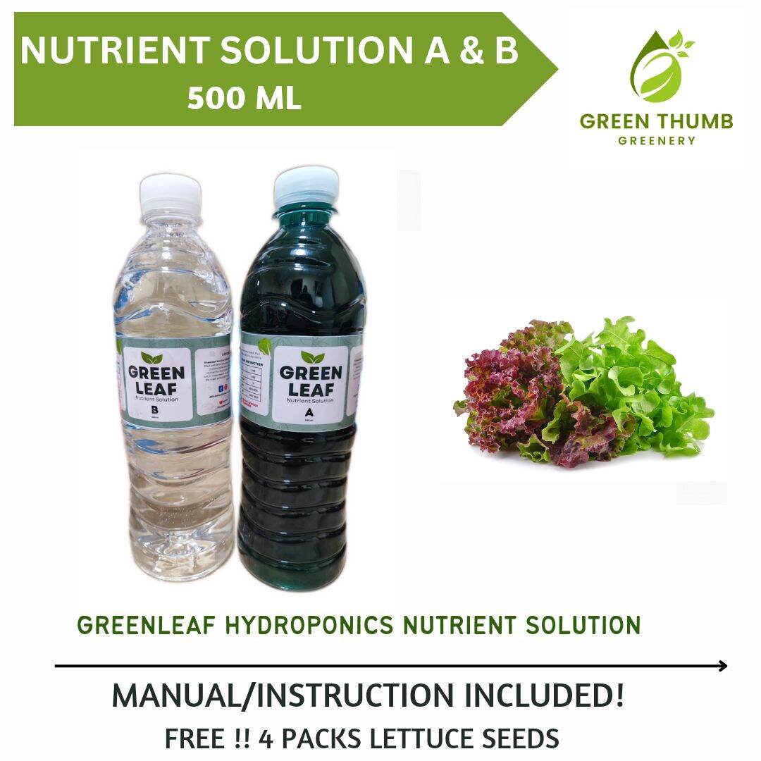 Hydroponics Nutrient Solution A and B 500ML/1LITER - Free 4Packs Seeds ...