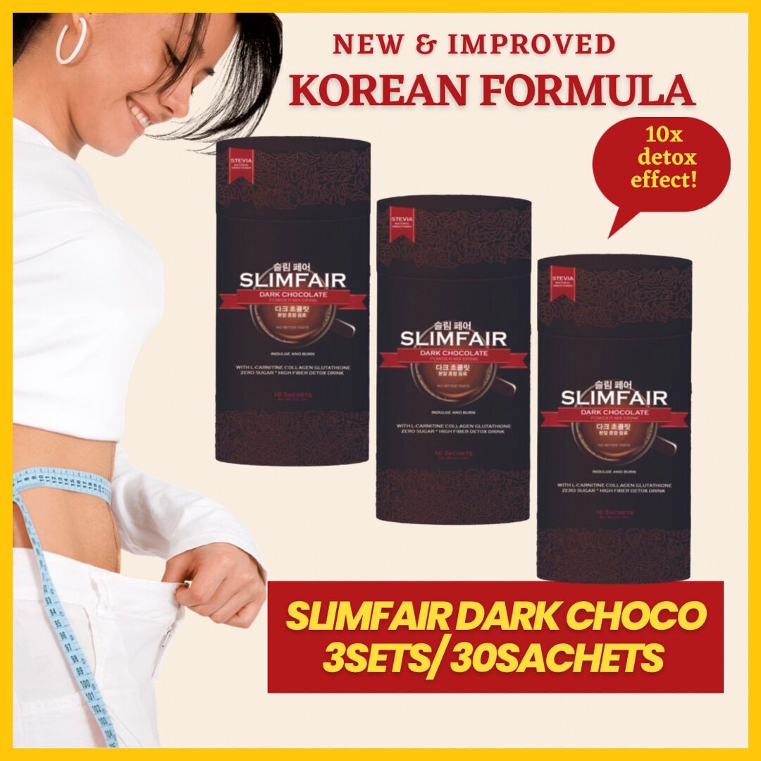 3SETS/30 SACHETS SLIMFAIR DARK CHOCO 10x DETOX EFFECT (onhand w/ freebies) | Lazada PH