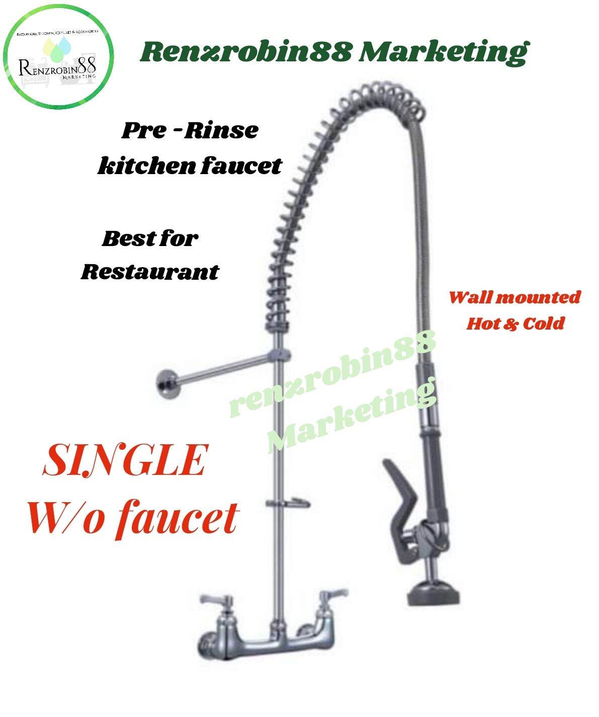 PRE RINSE WALL MOUNTED industrial / commercial Kitchen Faucet for ...