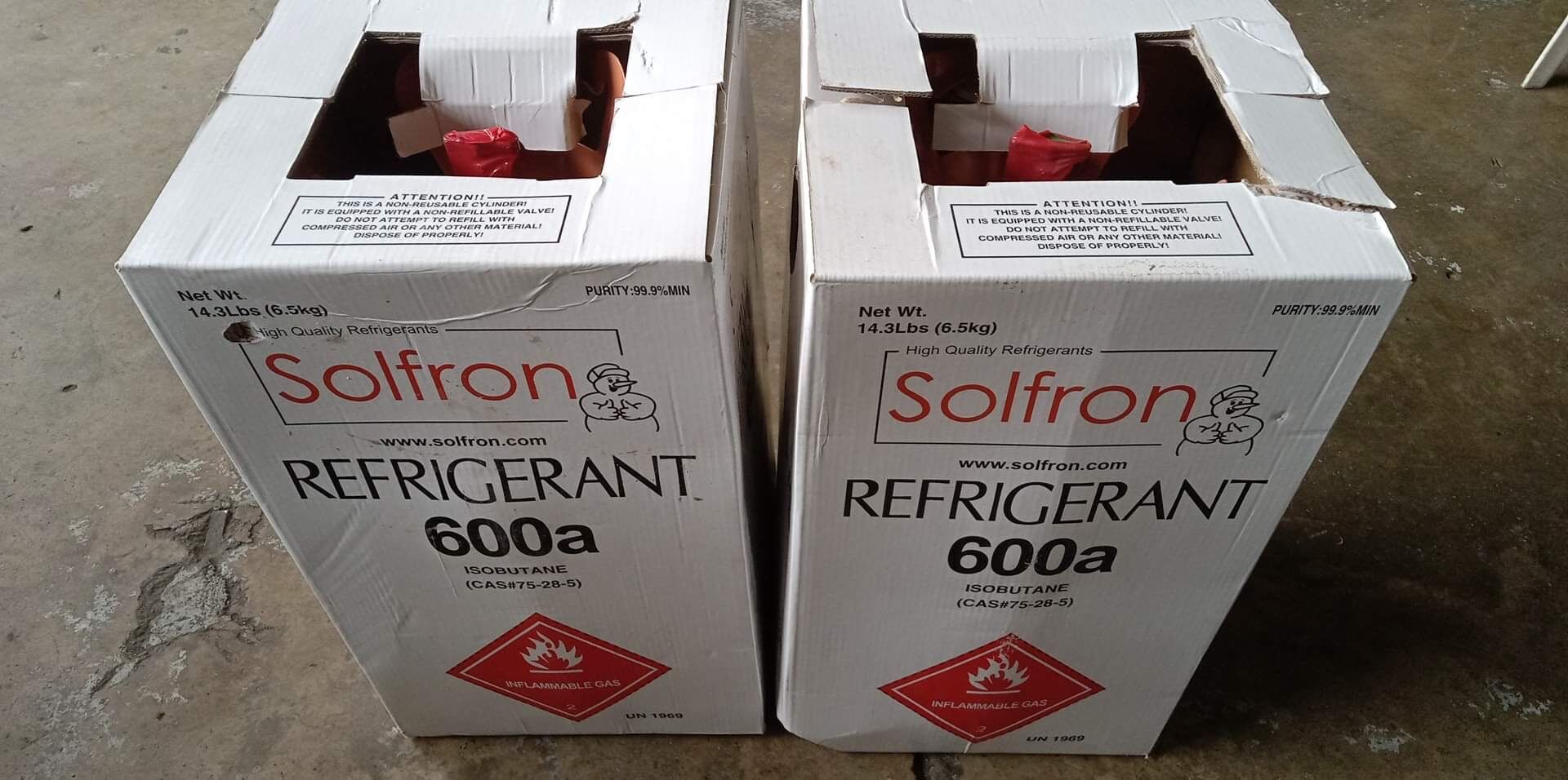 Freon Solfron Brand Refrigerant-600a 6.5kg | Original R600a/R600 ...