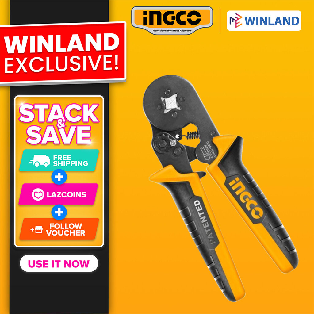 Ingco by Winland 6" Ratchet Crimping Plier 0.25-10mm2 23-7 AWG (tubular ...