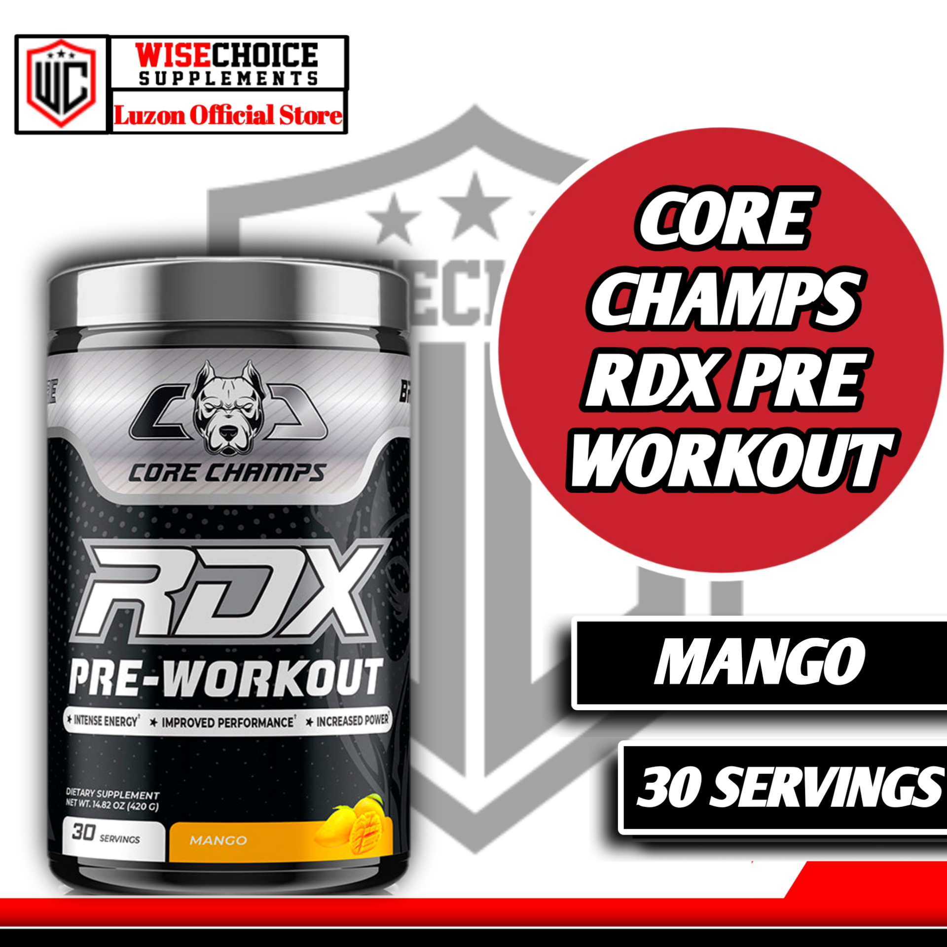 CORE CHAMPS RDX PRE WORKOUT 30 SERVINGS MANGO | Lazada PH