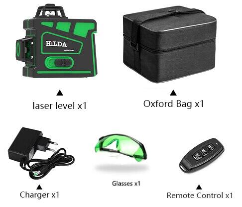 Laser Level 12 Lines 3D Self-Leveling 360 Horizontal And Vertical Cross ...