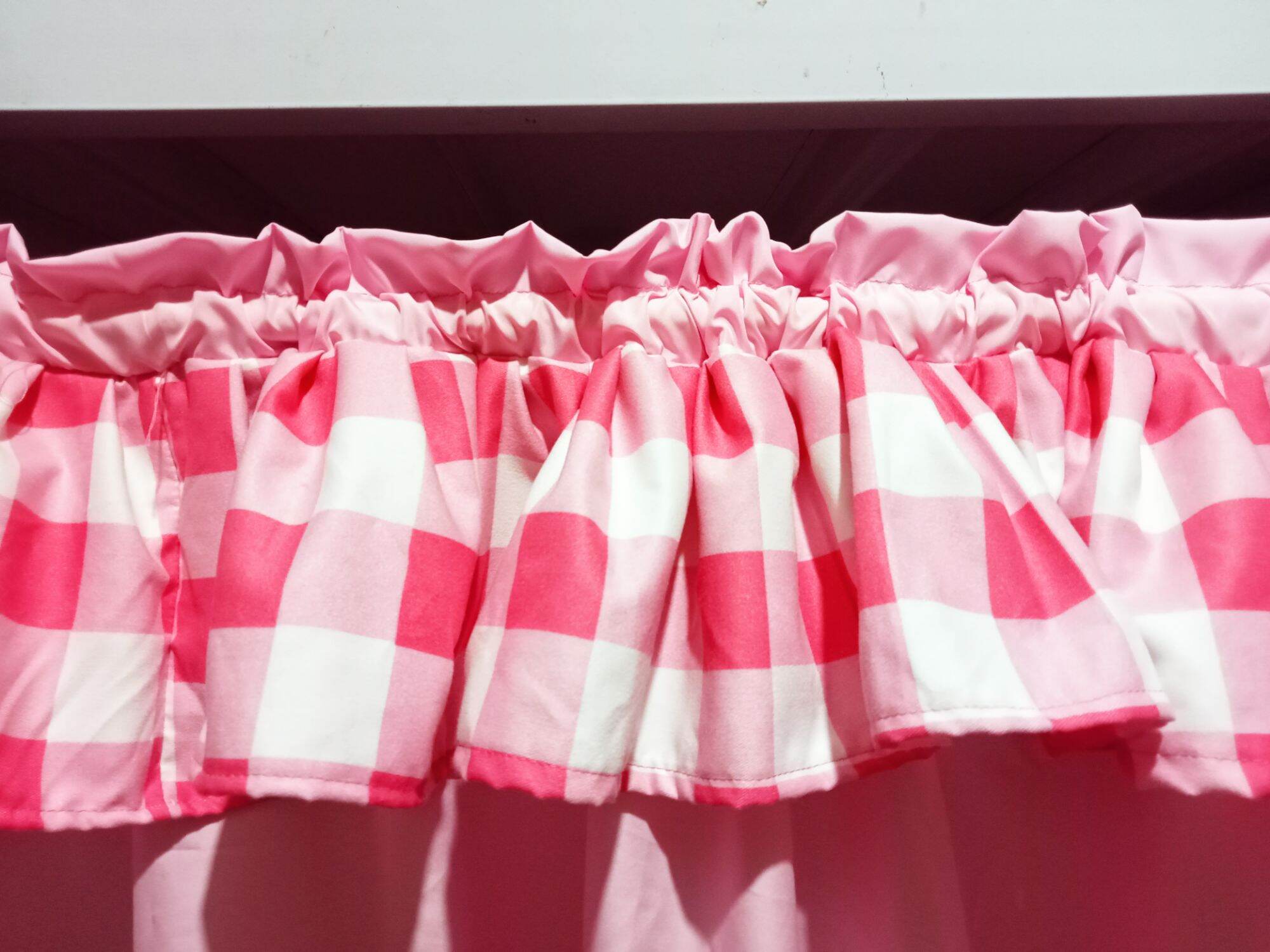 4FT pink checkered raffles Curtain PINK CURTAIN | Lazada PH