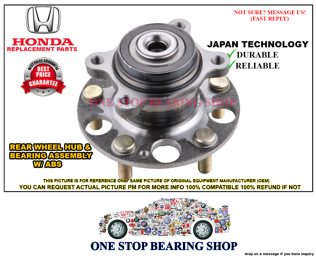 42200-SNA-A51 / 42200-SNA-951 / 47BWKH02M-Y-5 / HUB113T-5 / HUB113T-6 ...
