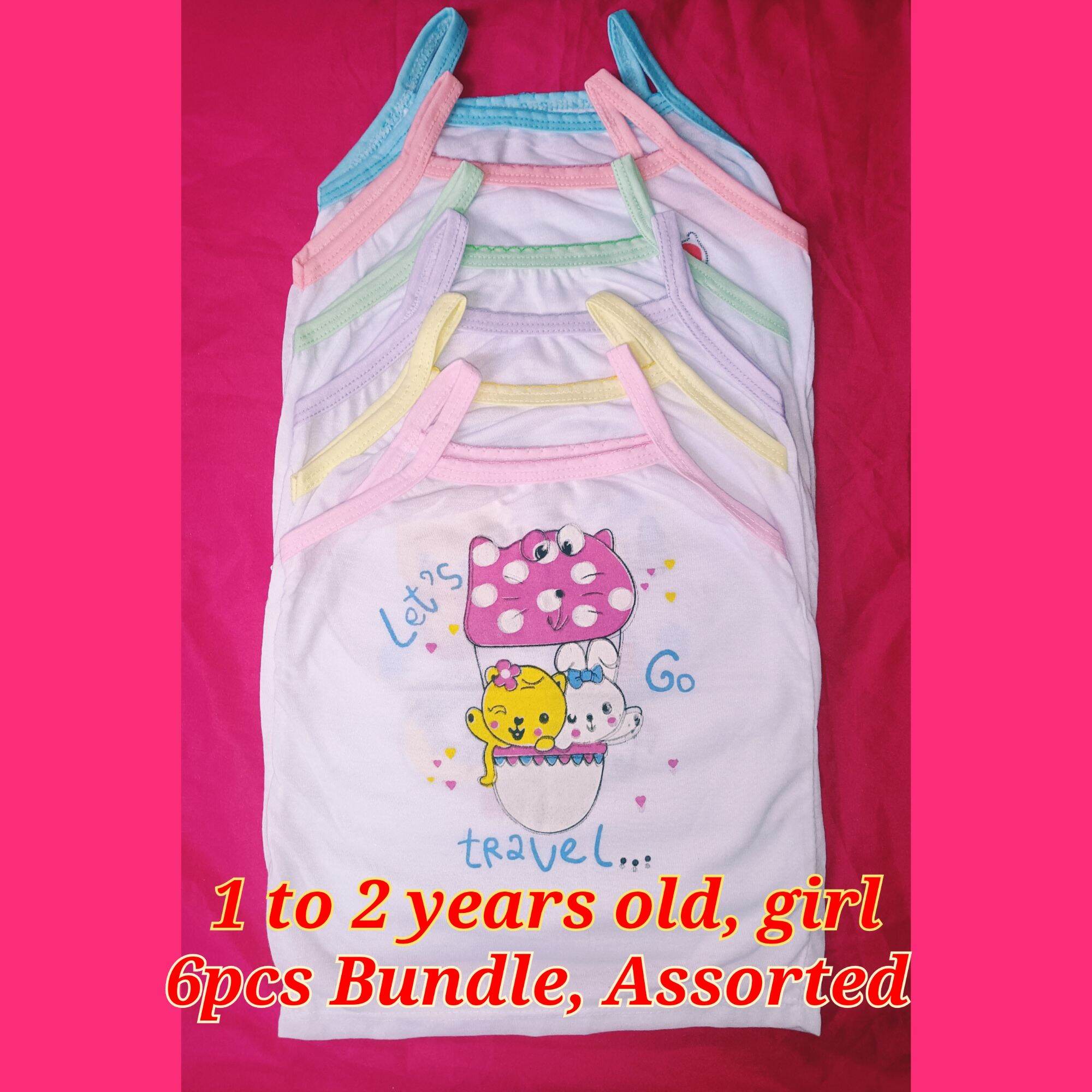 6pcs White printed spaghetti Sando, 1 to 2 years old, Assorted | Lazada PH