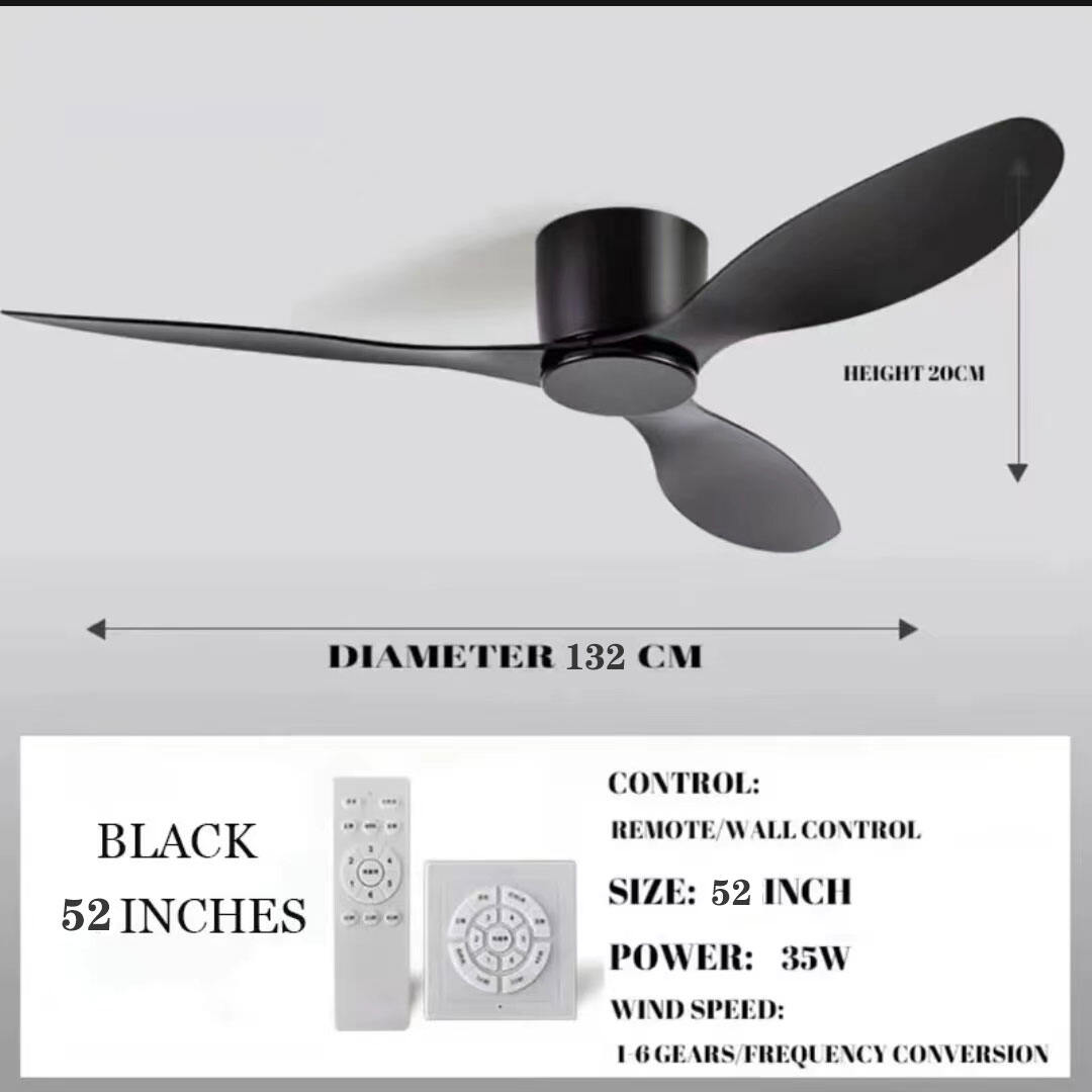 DDAN Nordic Modern Industrial Dc Inverter Ceiling Fan Big size Strong ...