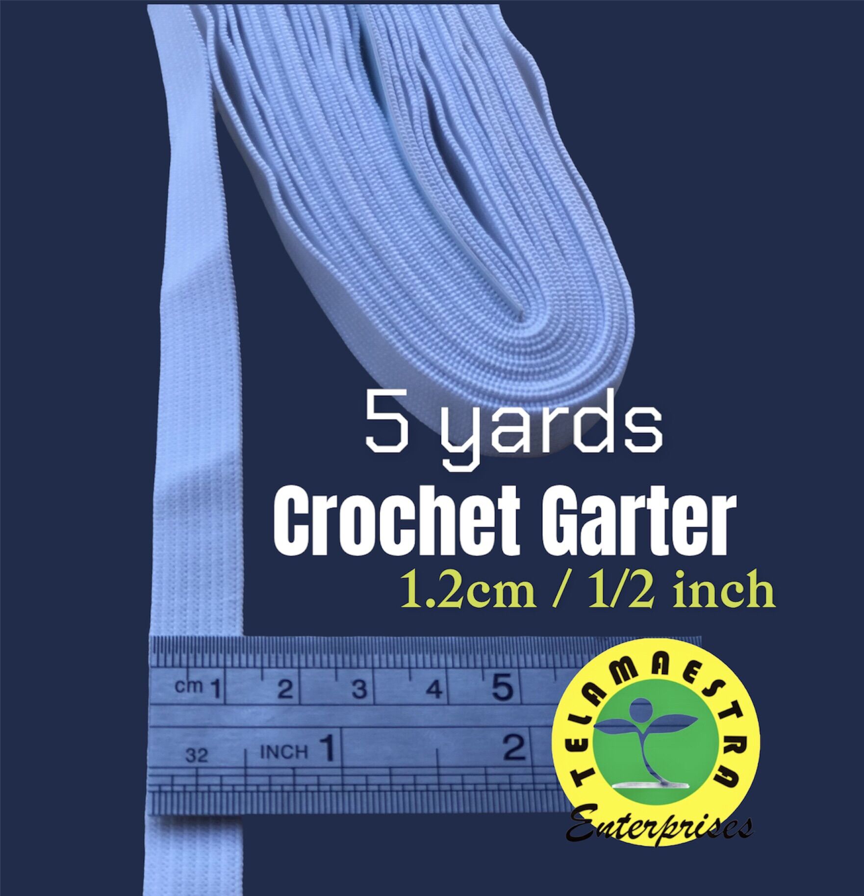 [5yards] Crochet Garter Elastic 5 yrds approx. per pack 1.2cm 2cm 2.5cm ...