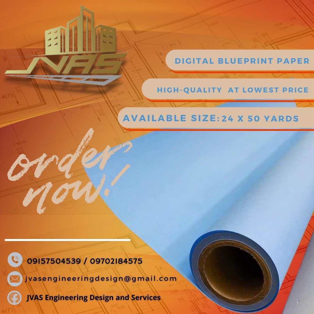 Blue Paper 24 inch x 50 yards Roll 2 inch core 80/85 gsm (DUAL SIDE ...