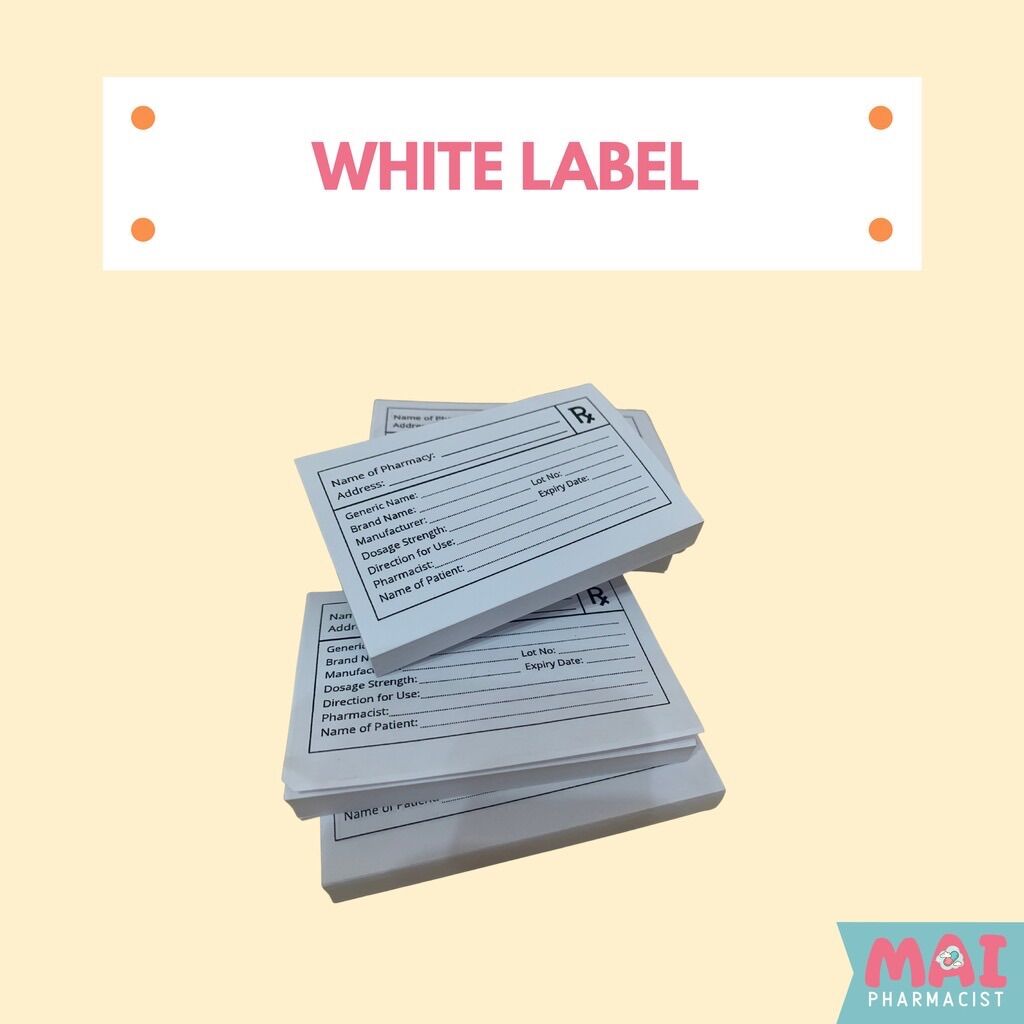 WHITE and RED Label for Drugstore | Lazada PH