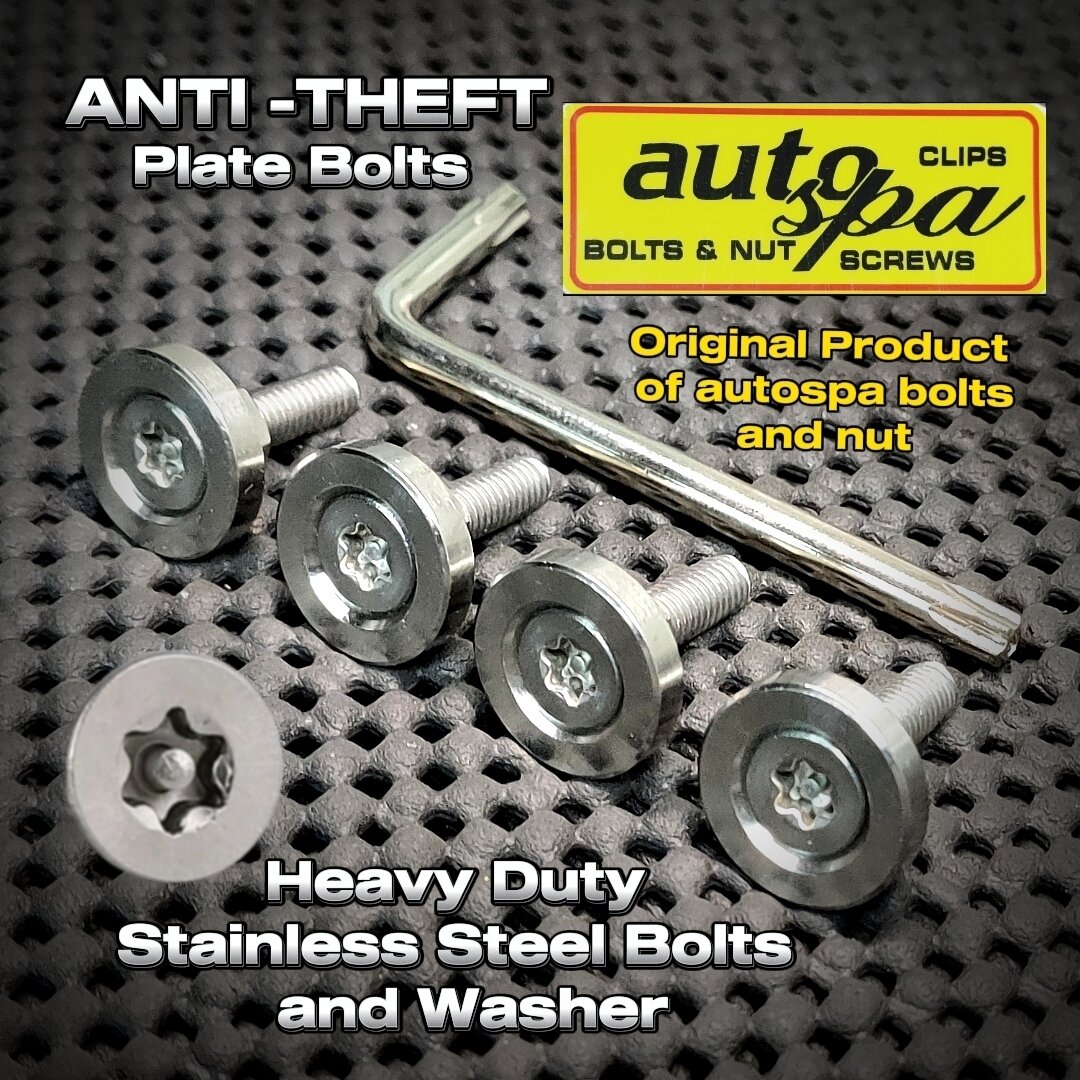 License Anti Theft Plate Bolts and key wrench set | Lazada PH