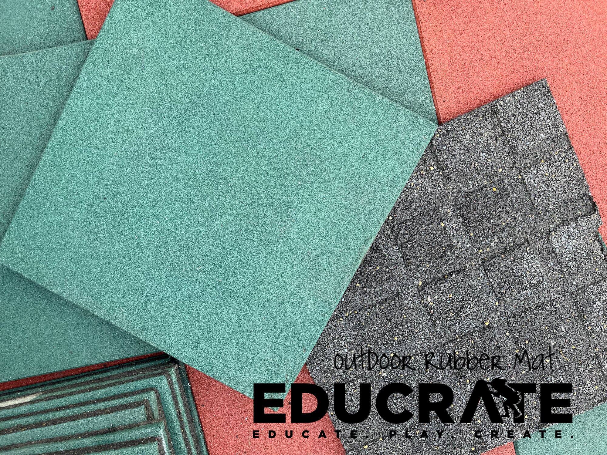 educratePh Heavy Duty Outdoor Rubber Tile Mat garden playground park 50 ...