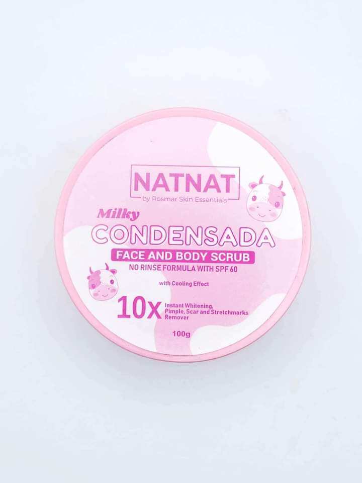 NatNat Milky Condensada Face & Body Scrub, Instant Whitening, Scar ...