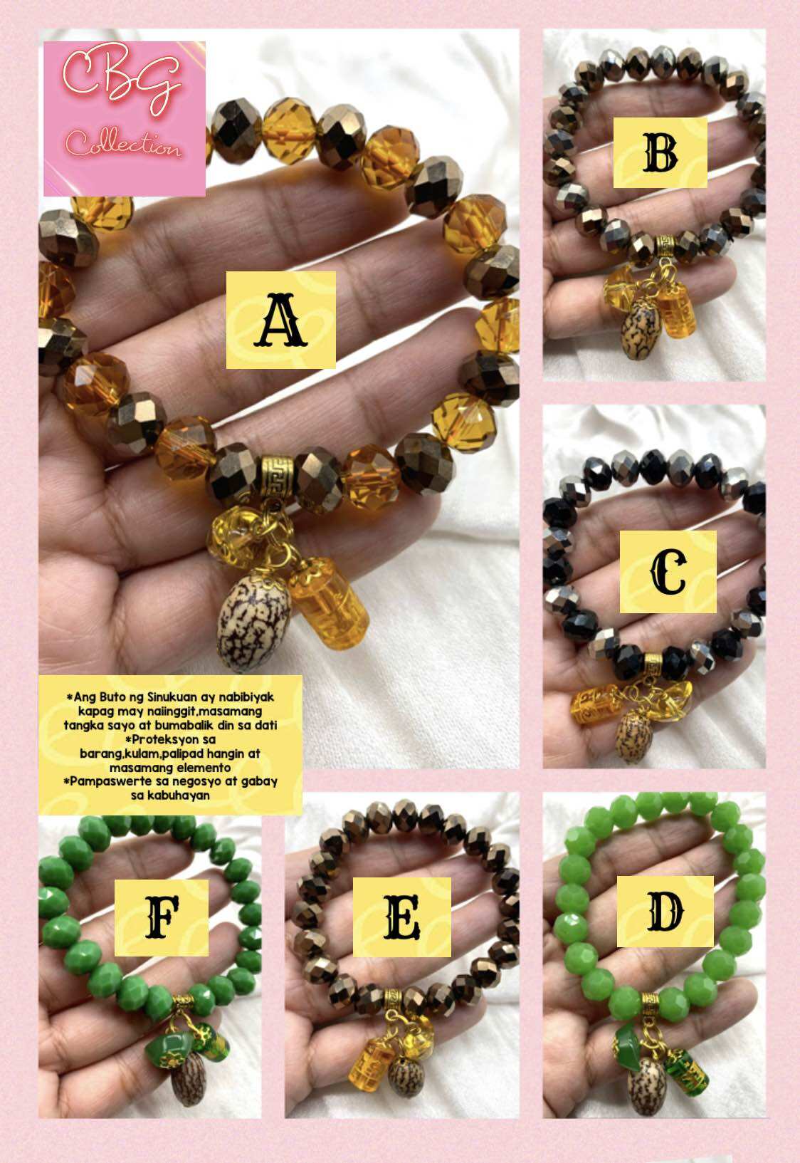 Buto ng Sinukuan/Mantra/Money Bar Bracelet Kontra usog,inggit at ...