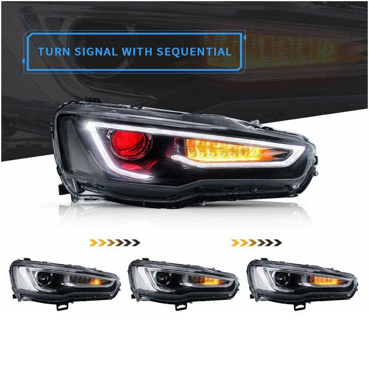 VLAND Mitsubishi Lancer EX - Evo X Demon Eye Headlights Fit in 2008 ...