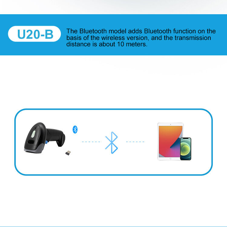 1D/2D Barcode Reader USB Wired/Wireless 2.4G WIFI Bluetooth Handheld ...