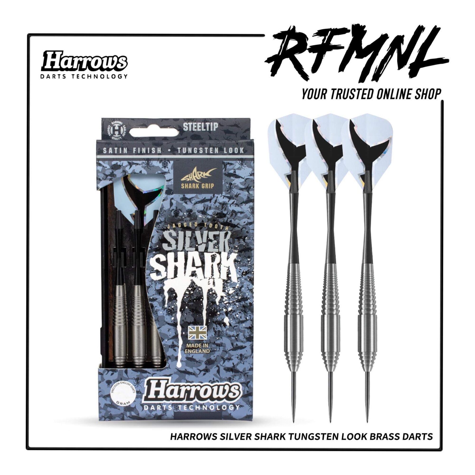 Harrows Silver Shark Tungsten Look Brass Darts | Lazada PH
