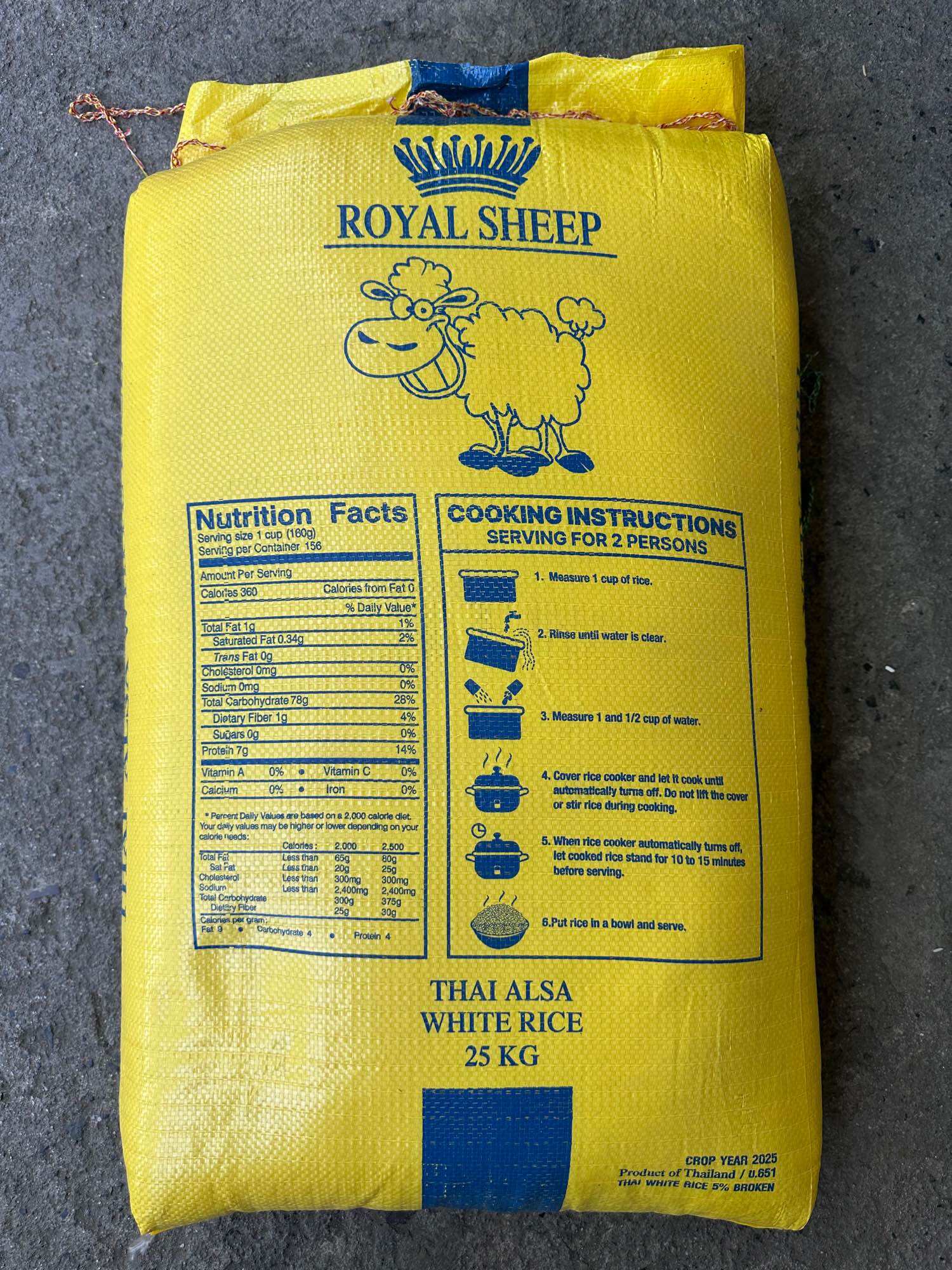 Royal Sheep Imported Thai Alsa White Rice Long Grain Laon Rice | Lazada PH