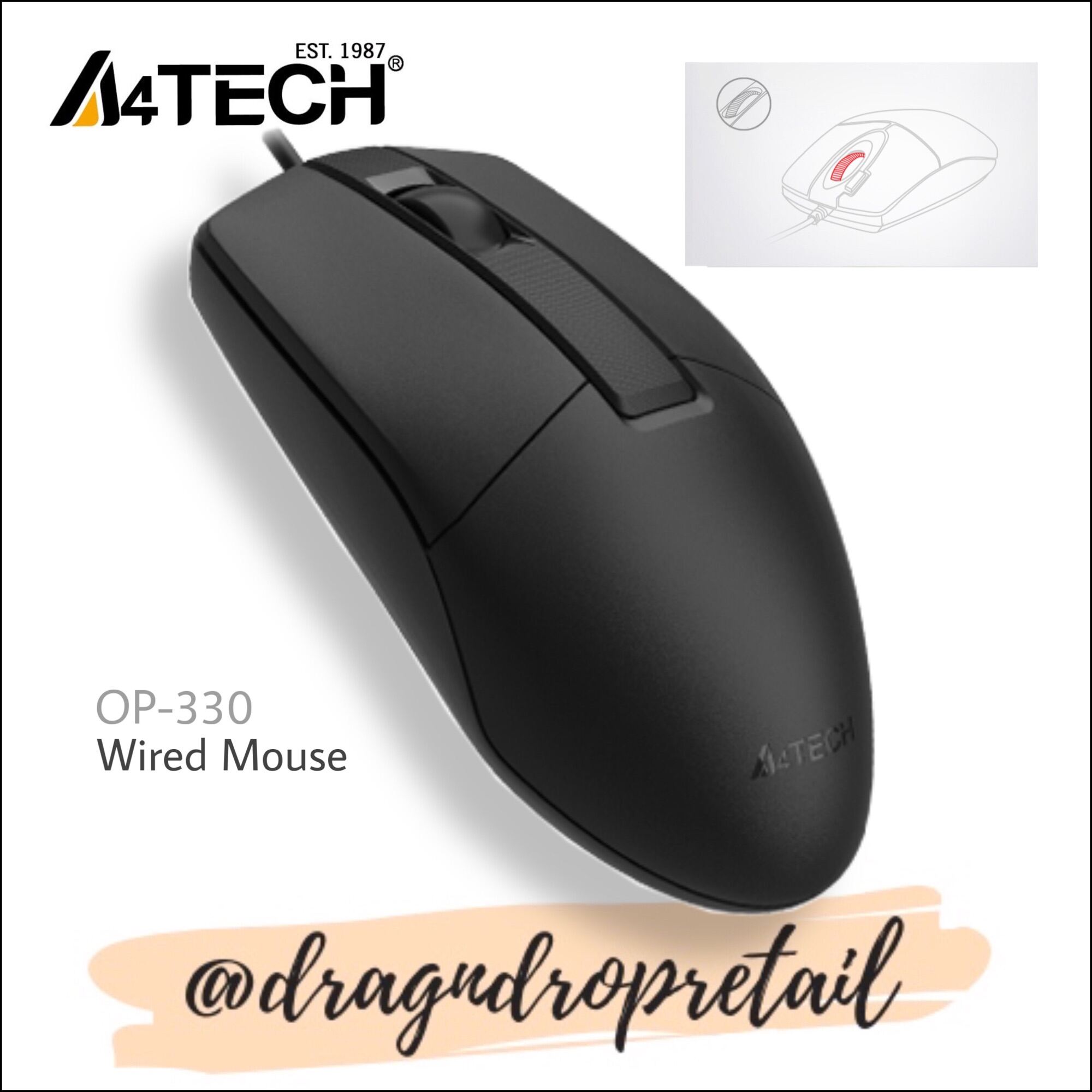 A4TECH OP-330 Optical Wheel Wired Mouse USB 1200 DPI | Lazada PH