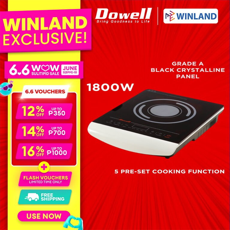 Dowell by Winland Induction Cooker 1800 Watts with 1 free Stainless pot ...