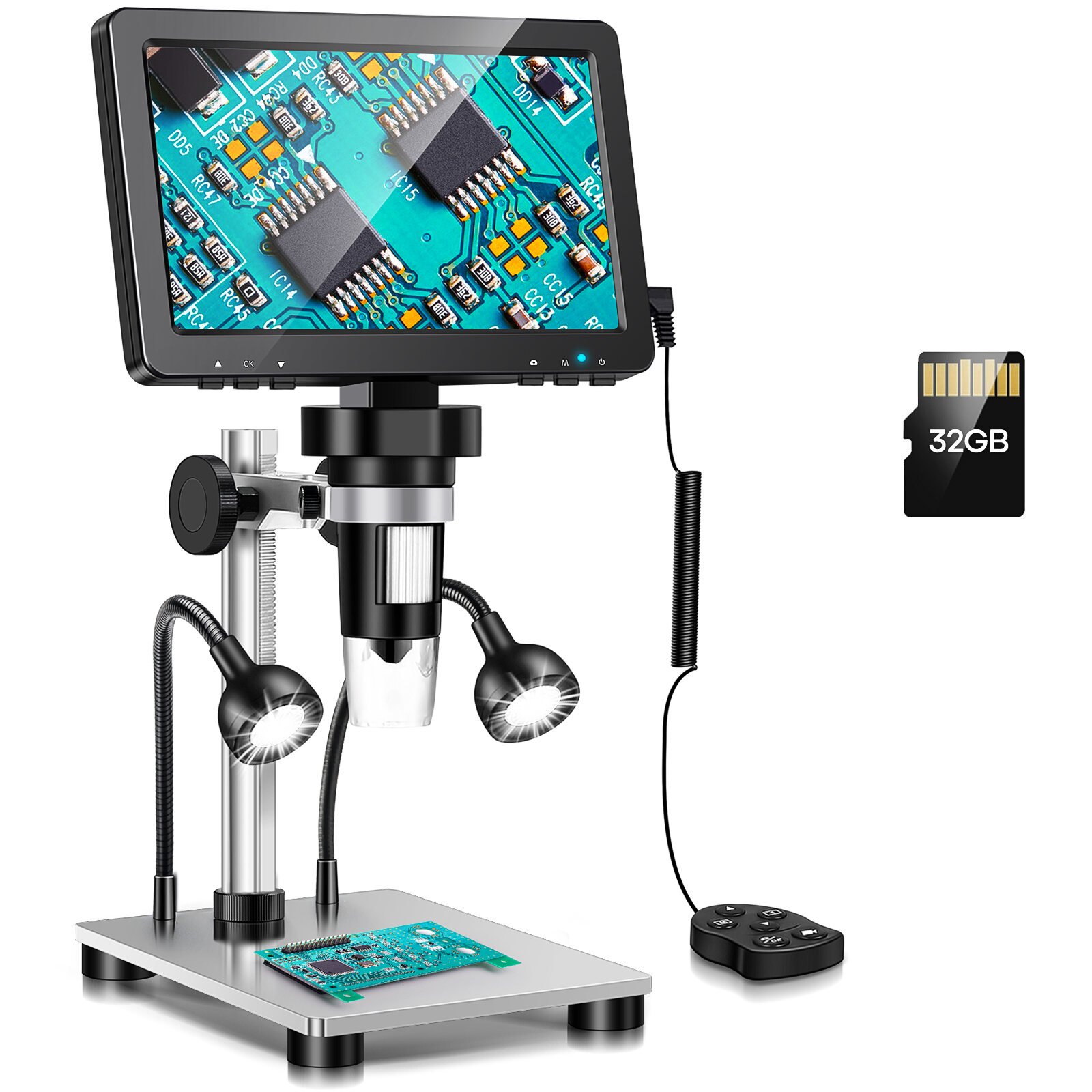 Hayve 7‘’ Digital Microscope 1200X Zoom 12MP HD Electronic Microscopes ...