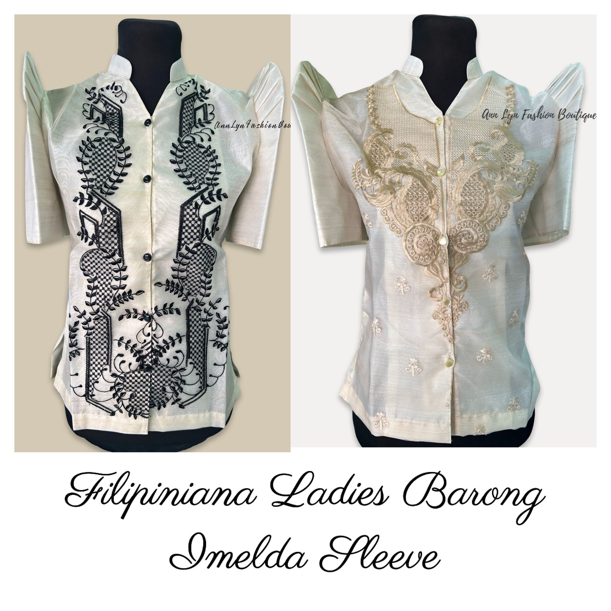 Filipiniana Imelda Sleeve Ladies Barong (Random Burda Design) | Lazada PH