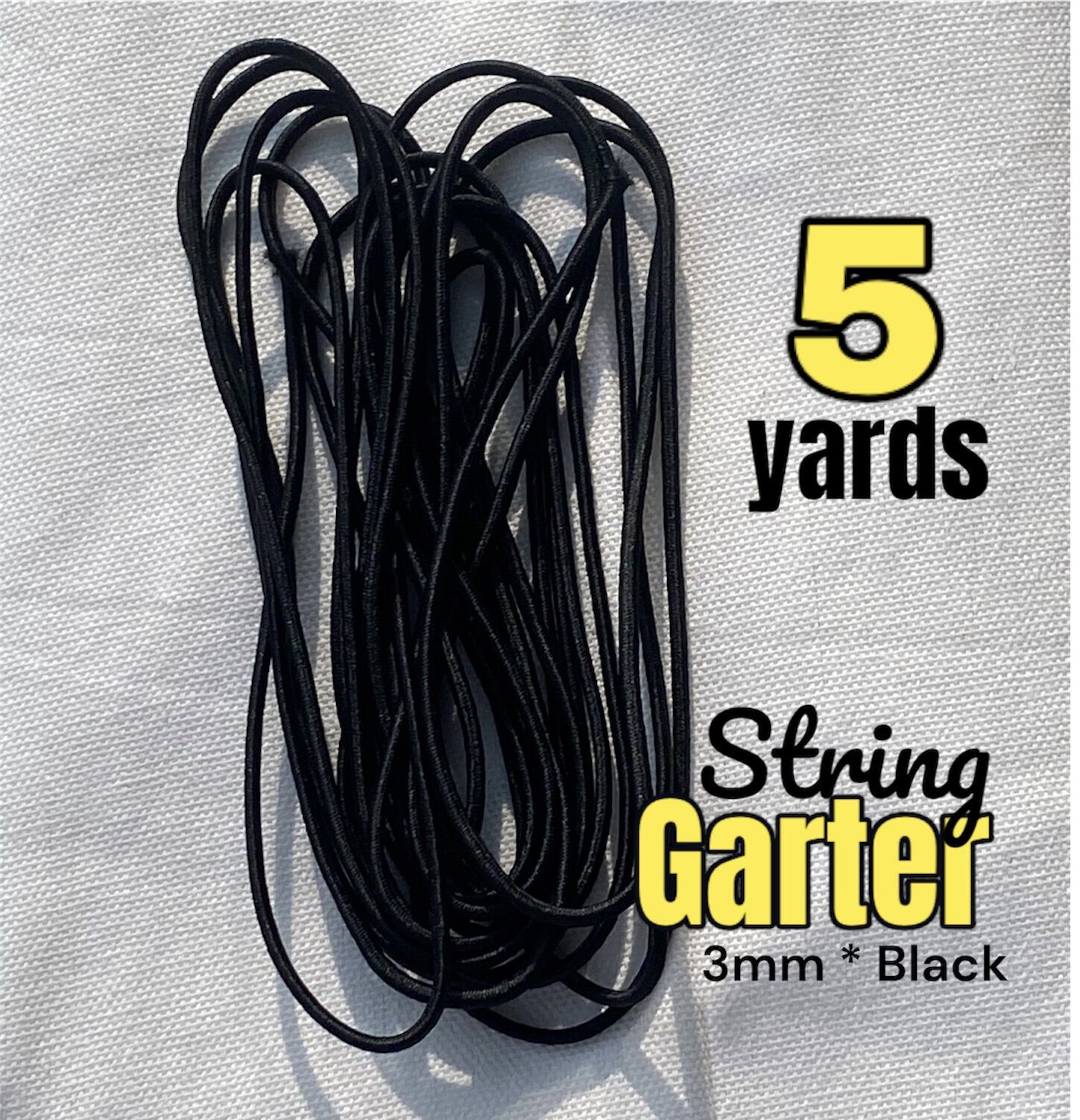 3mm String Cord Garter and Adjuster BLACK DIY (sold separately) by ...