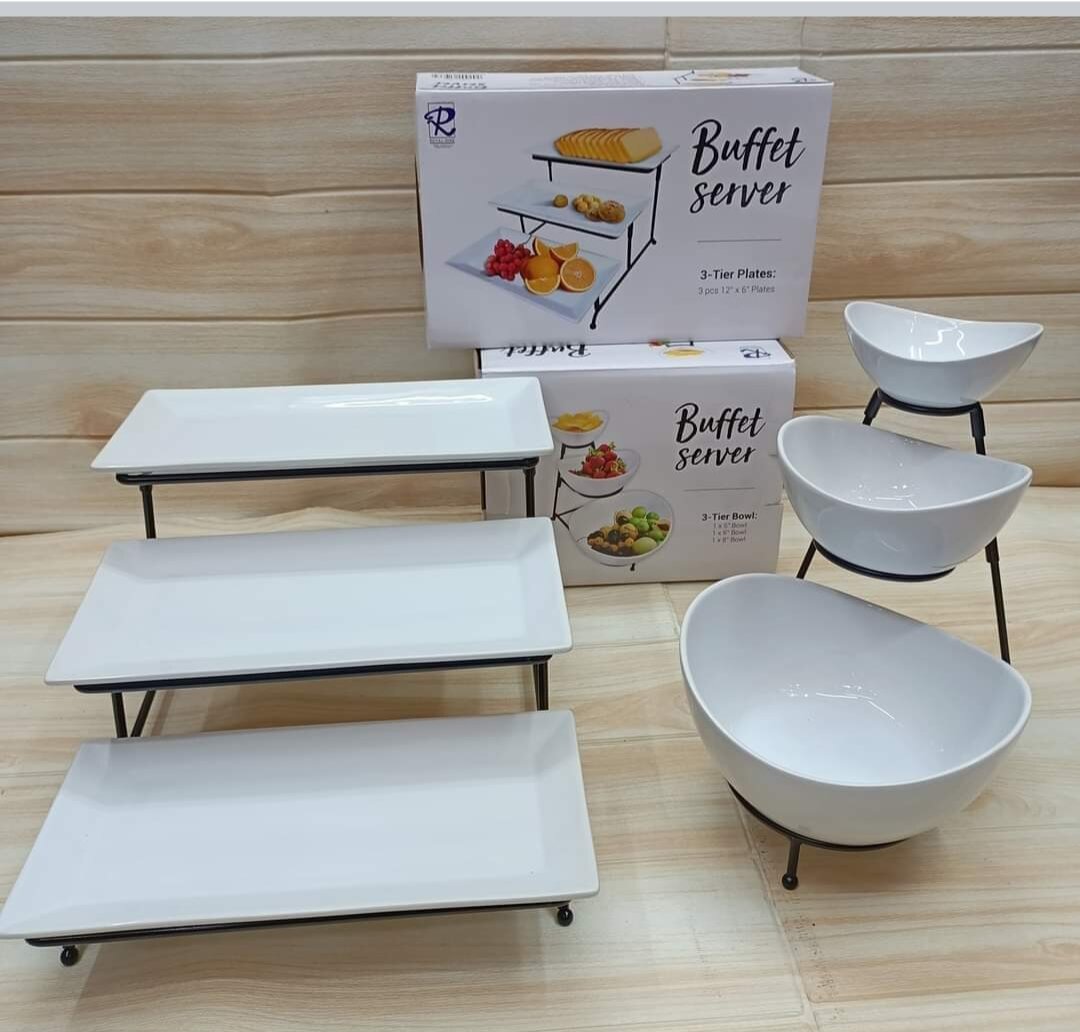 TAKE ALL BUNDLE SET 3 TIER BUFFET SERVER WITH STAND | Lazada PH