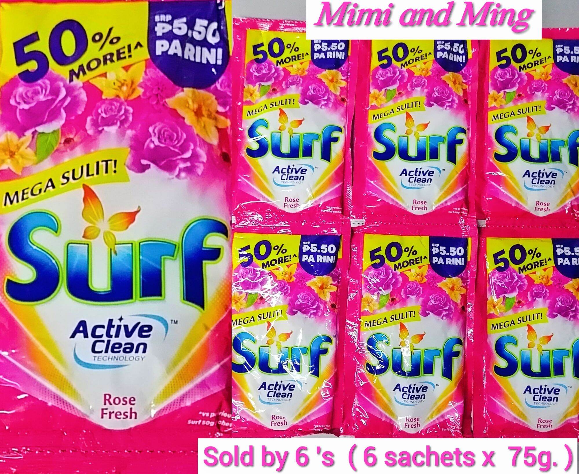Surf Powder Rose Fresh Sold By 6 s 390g 6 Sachets X 65g with surf-powder-rose-fresh-sold-by-6-s-390g-6-sachets-x-65g-with