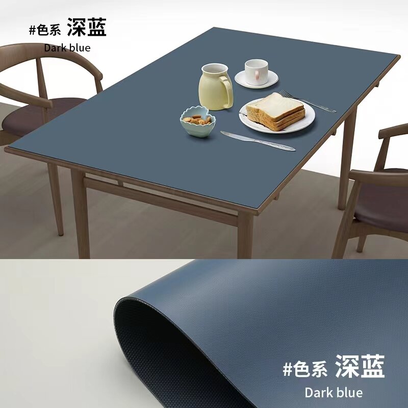 Solid Color PU Leather Desk Mat Office Computer Black Matte Oil-Proof ...
