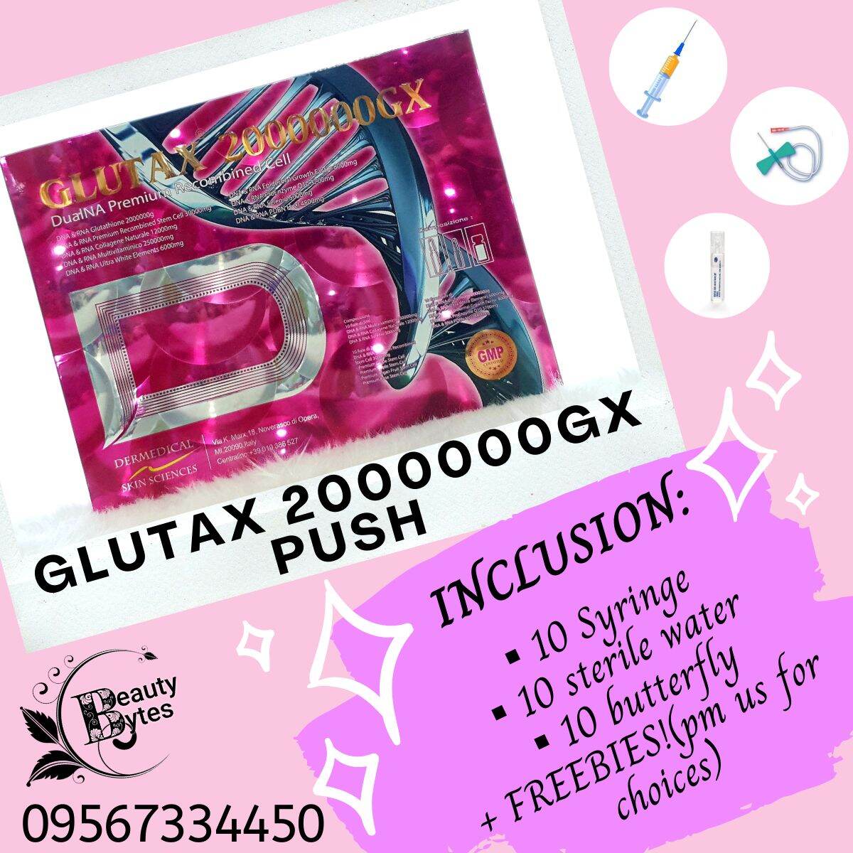 PUSH: Glutax 2000000gx with complete push set by beauty bytes 2mgx ...