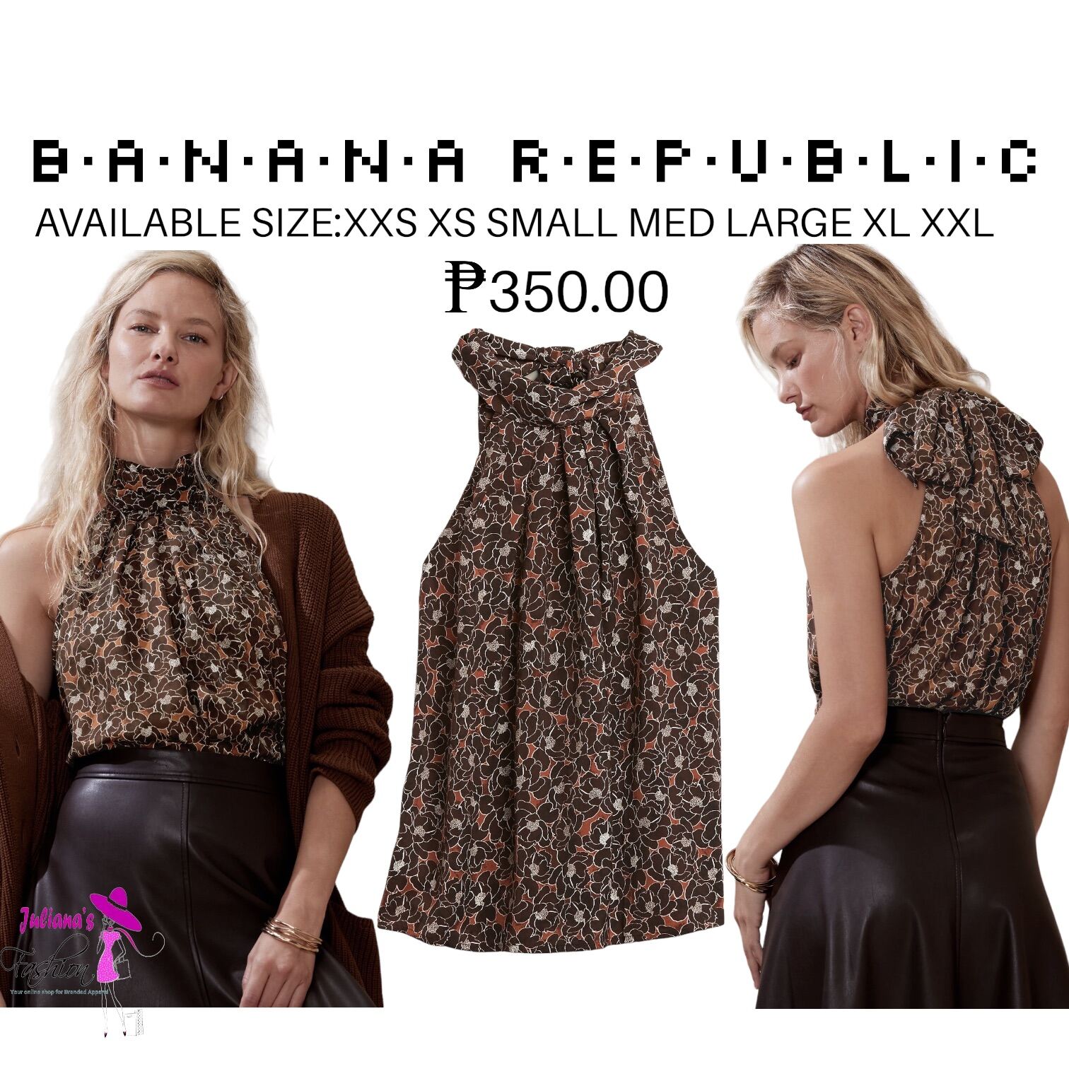 BA-NA-NA-RE-PUB-LIC HALTER NECK BLOUSE | Lazada PH