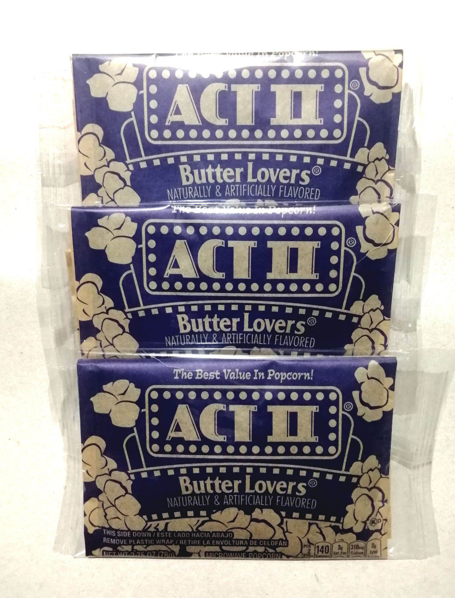 ACT II Butter Lovers Popcorn 78g x 3 pcs. | Lazada PH