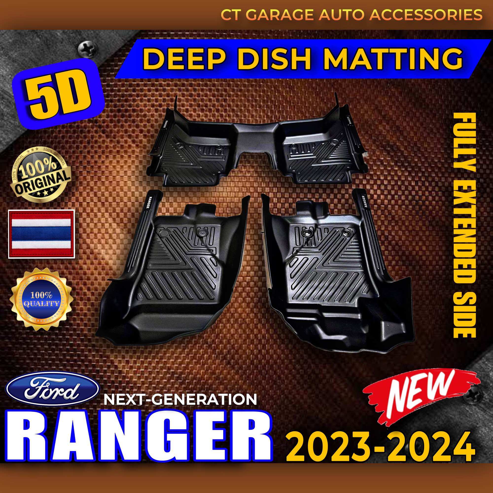 NEXT-GEN FORD RANGER 2023-2024 5D DEEP DISH MATTING | Lazada PH