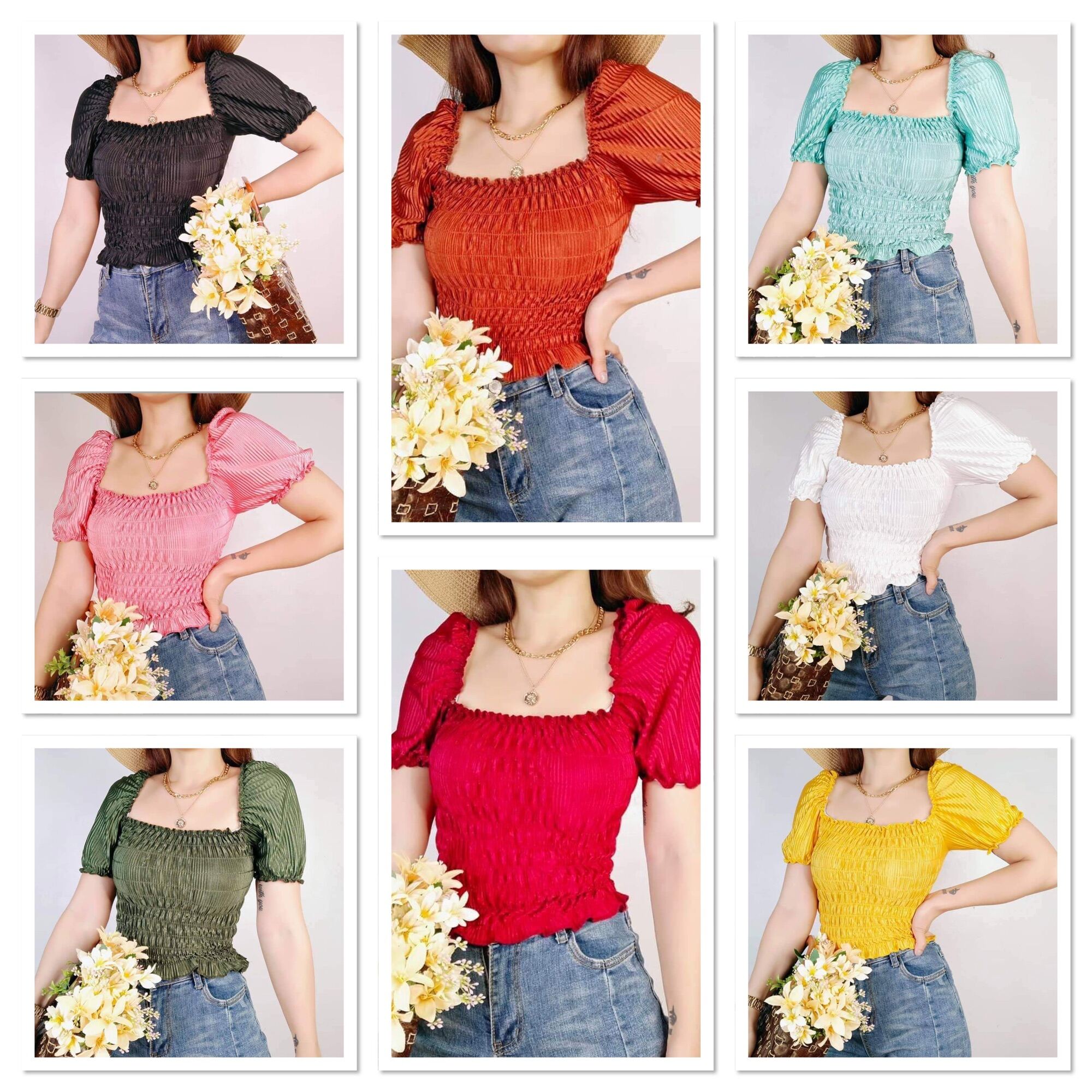 OLIEVE SMOCKING TOP IN PLEATED FABRIC FITS UP TO LARGE FRAME | TRENDY ...