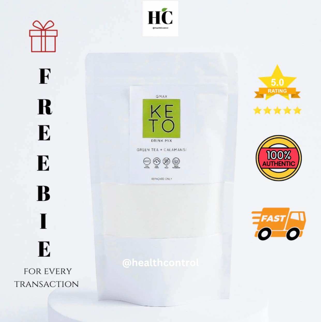 GMAX 500GRAMS KETO GREEN TEA CALAMANSI DRINK (REPACKED) WITH FREEBIE ...
