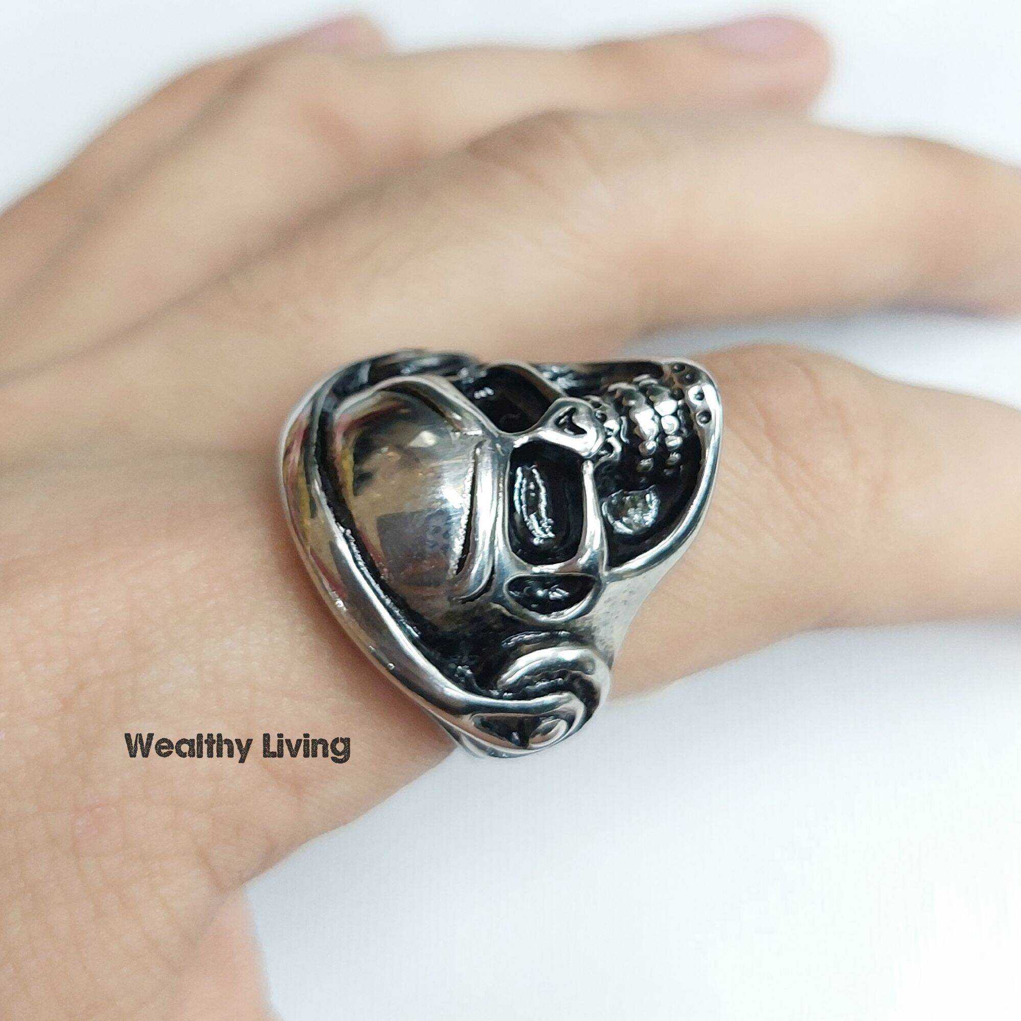 Classic Skull Stainless Steel Gold Men's Fashion Rings | Lazada PH