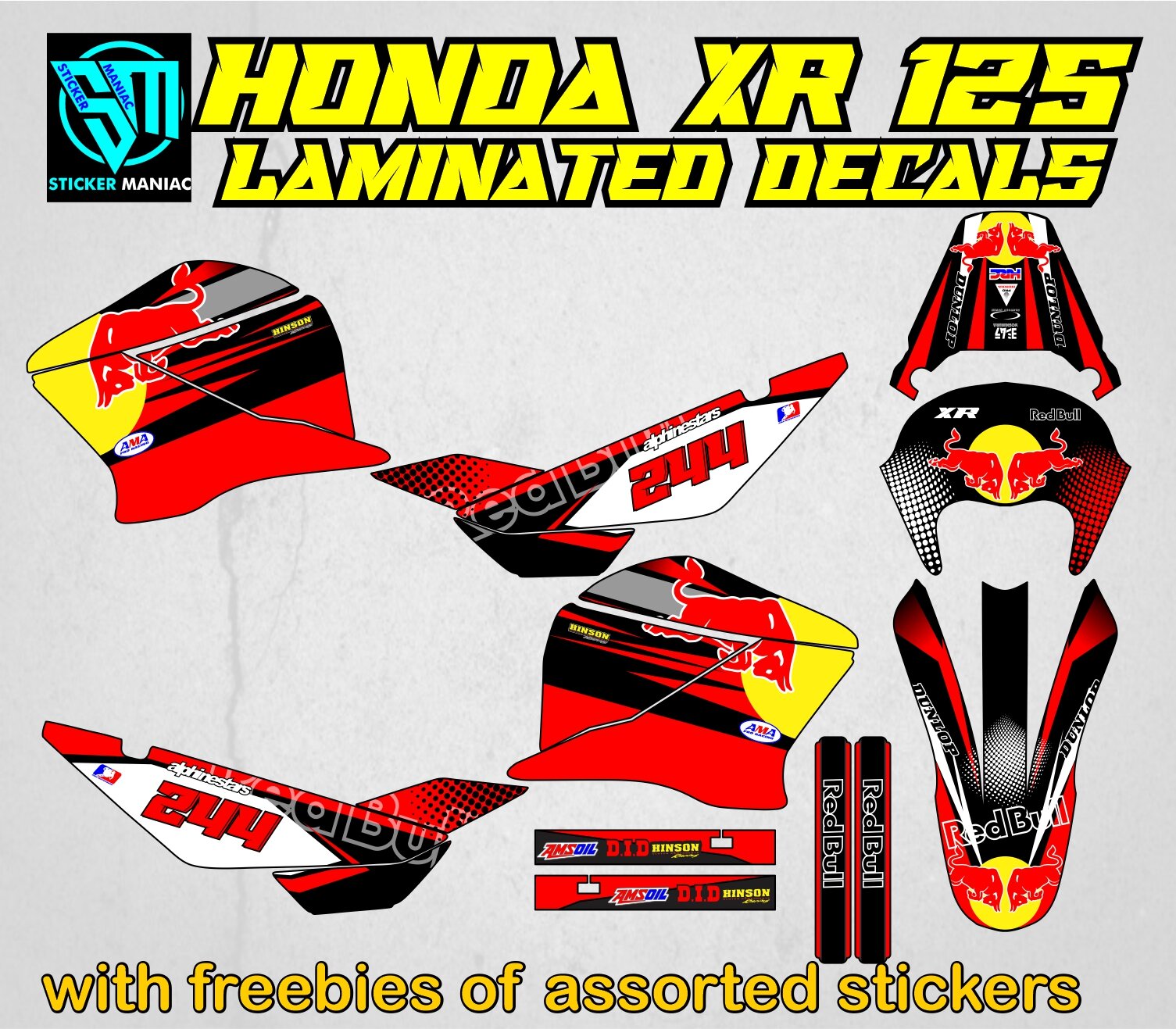 Honda xr 125 decals sticker, Laminated | Lazada PH