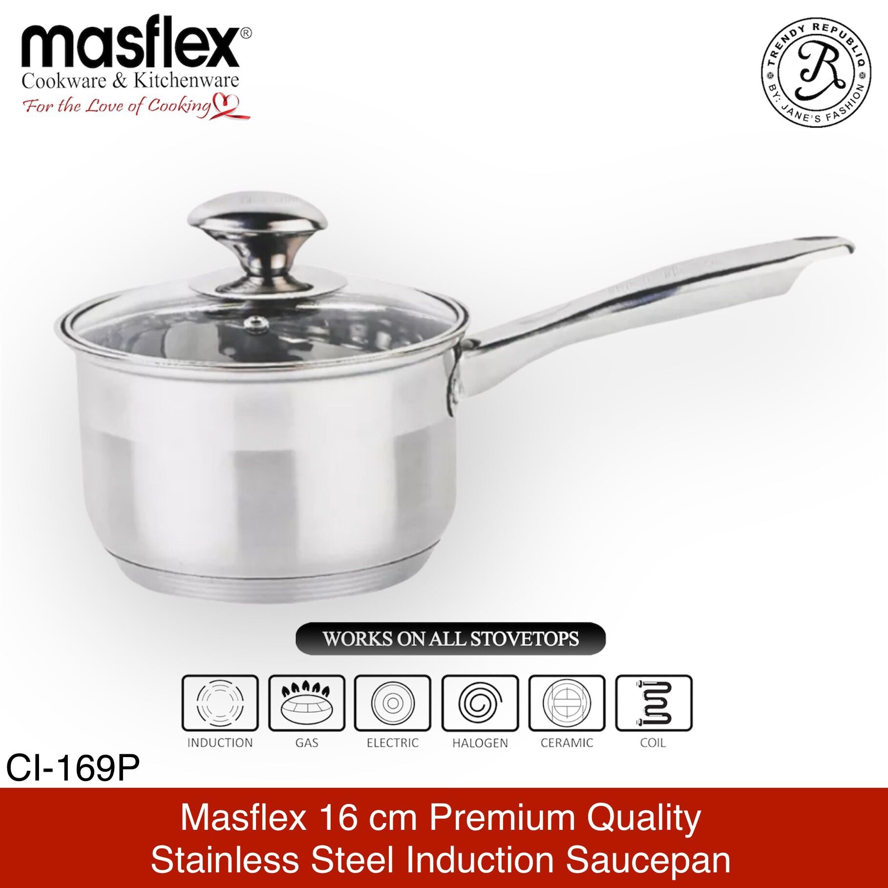 Masflex 16 cm Premium Quality Stainless Steel Induction Saucepan With ...