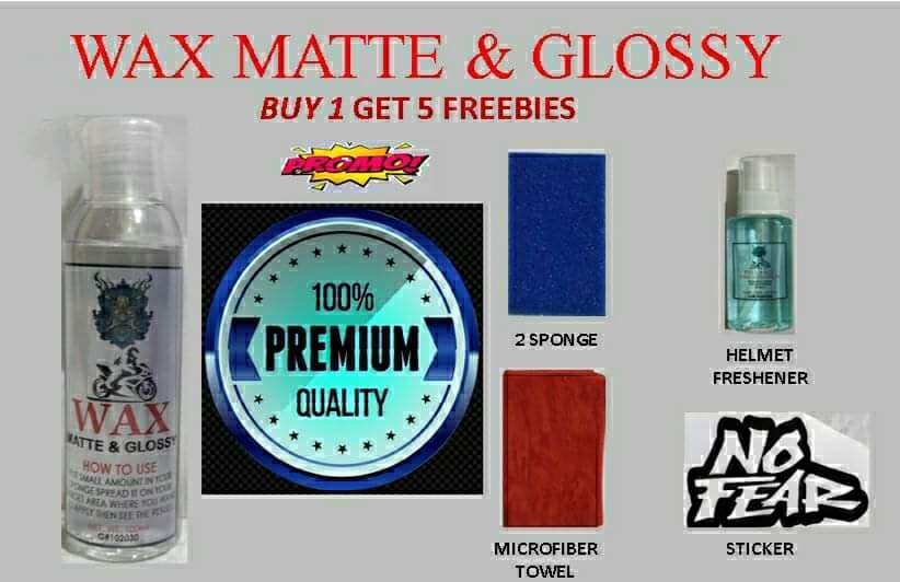 Wax Matte & Glossy 100ml With Freebies Helmet Freshener, 2pcs Sponge ...